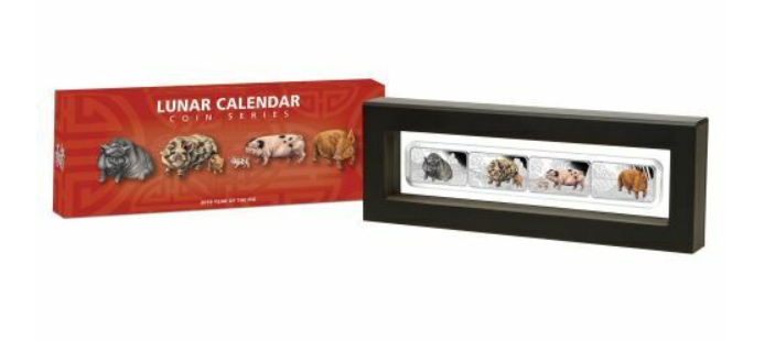 Набір з 4 х монет “Рік порося 2019” • Ощадбанк